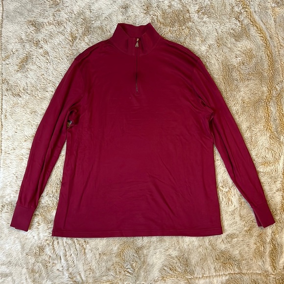 Murano | Sweaters | Red Mens Quarter Zip Cotton Shirt | Poshmark